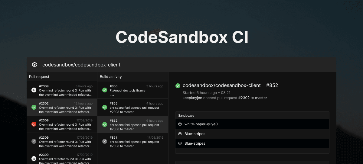 Announcing CodeSandbox CI and all-new Embeds - CodeSandbox