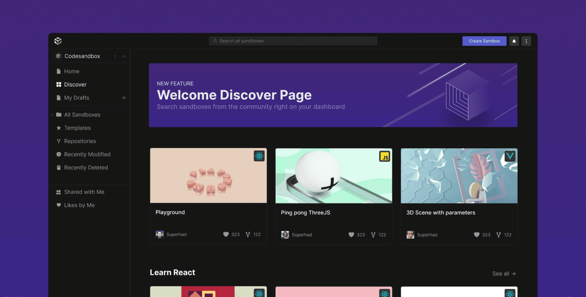 Discover Announcement - CodeSandbox
