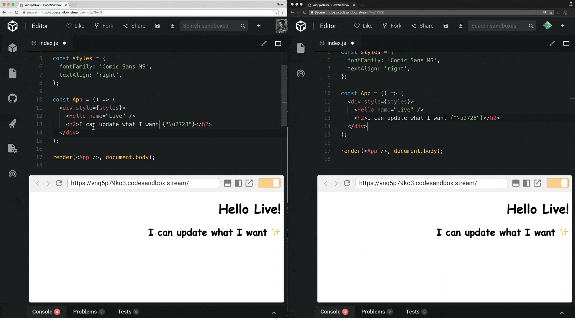 Introducing CodeSandbox Live — real time code collaboration in the browser - CodeSandbox