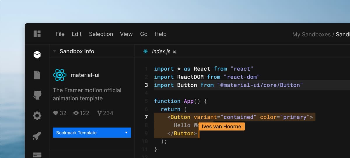 Collaborate and Share – CodeSandbox
