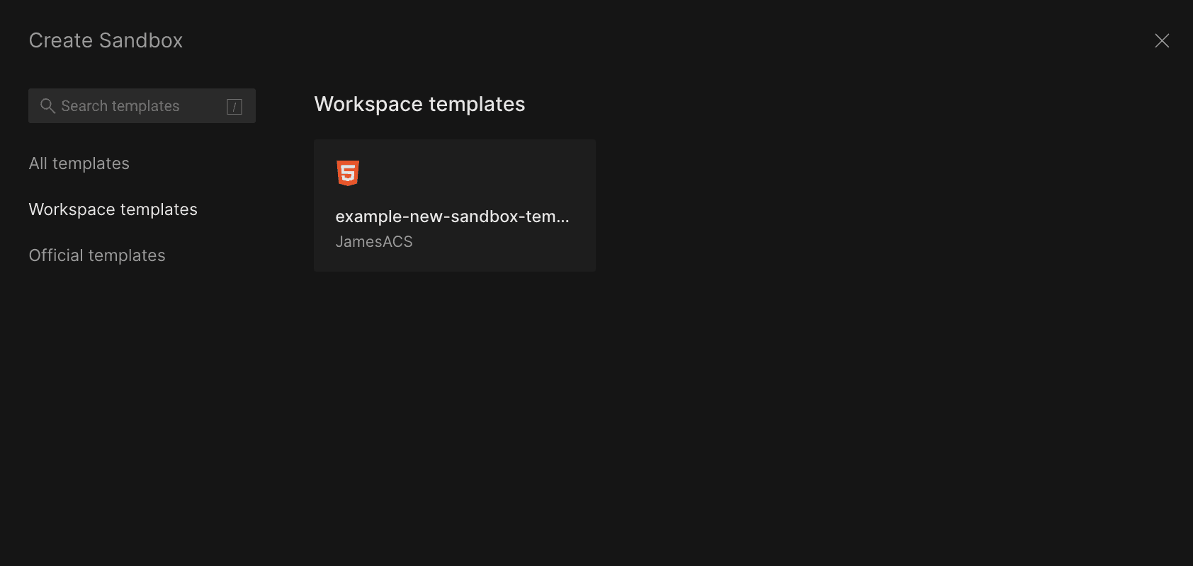 Templates – CodeSandbox