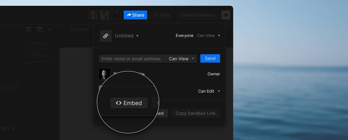 Embedding – CodeSandbox