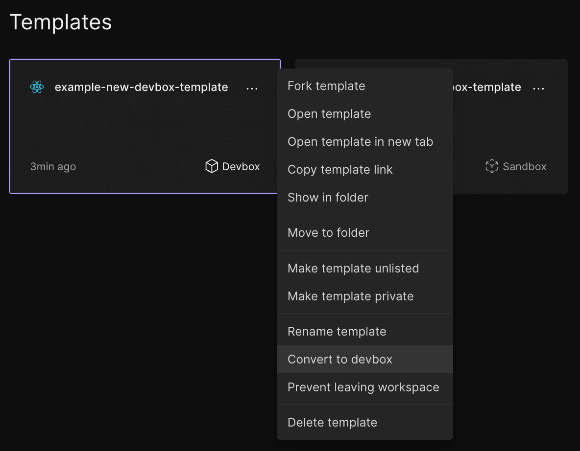 Templates – CodeSandbox